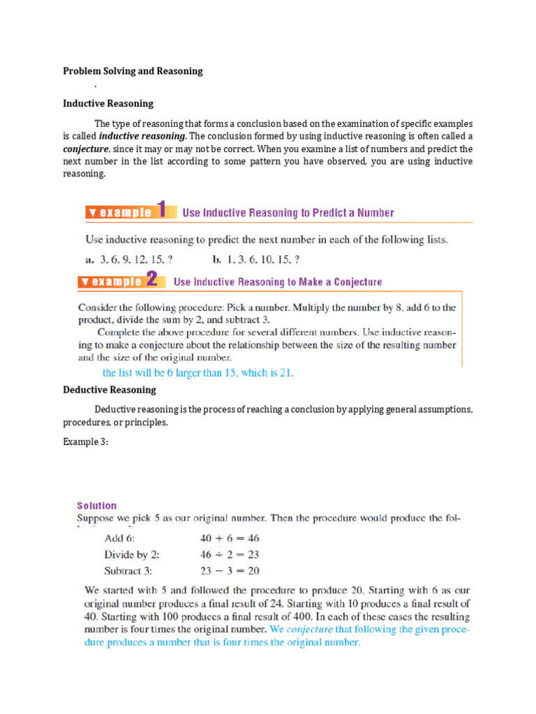 Problem Solving | PDF | Inductive Reasoning | Reason Problem Solving | PDF | Inductive Reasoning | Reason