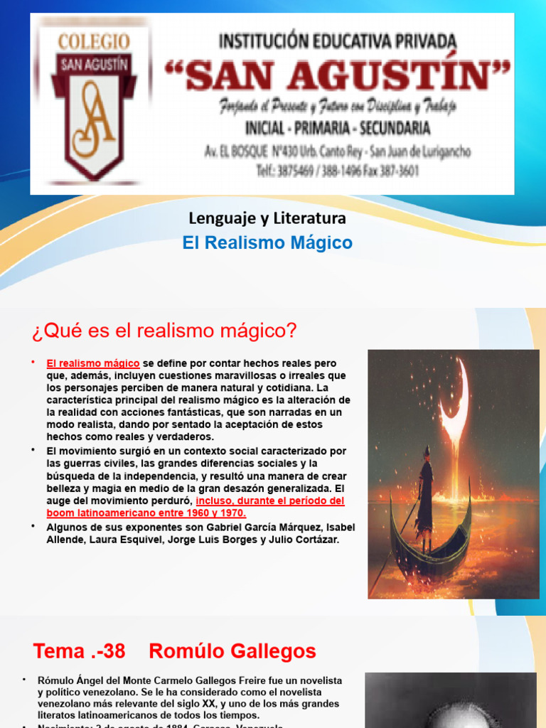 4to Sec.-El Realismo Mágico-Lenguaje y Literatura. | PDF | Gabriel ...