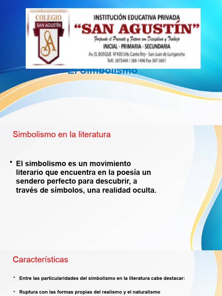 El Simbolismo 4TO SEC. | PDF | Simbolismo (Artes) | Charles Baudelaire