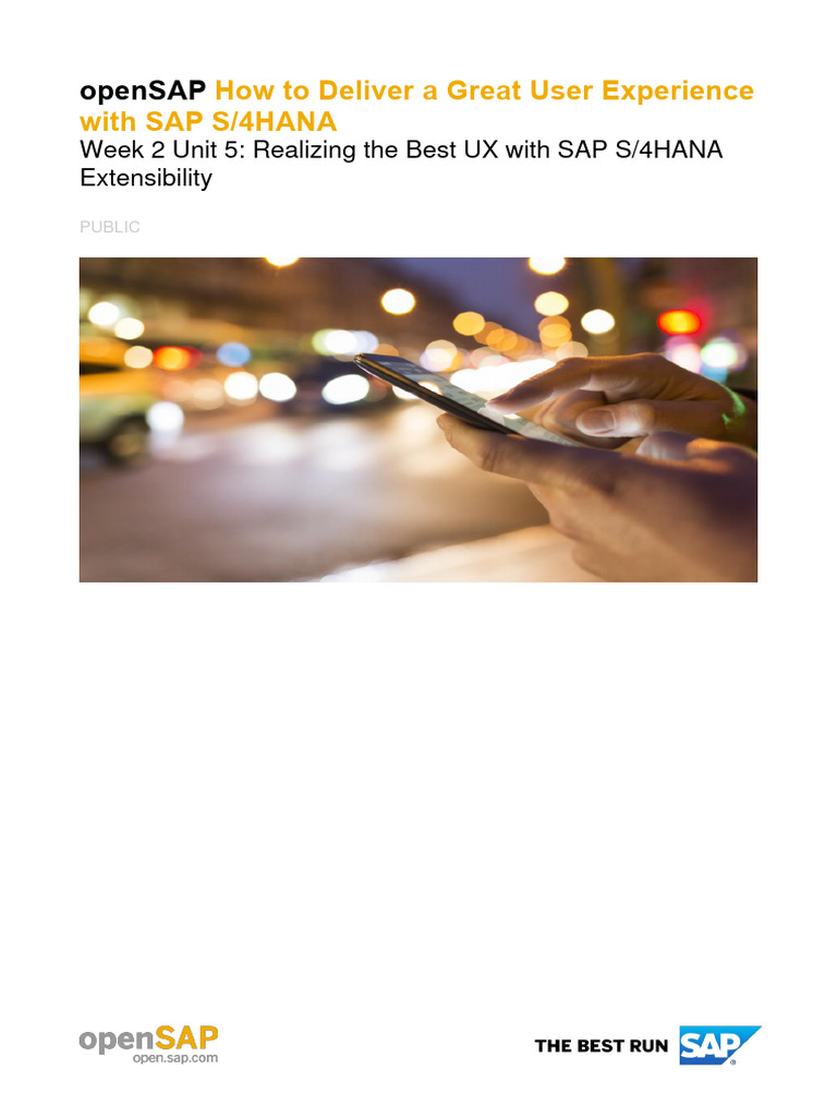 OpenSAP s4h18 Week 02 Unit 05 RealUXwithExtensibility Additional Download | PDF | Mobile App ...