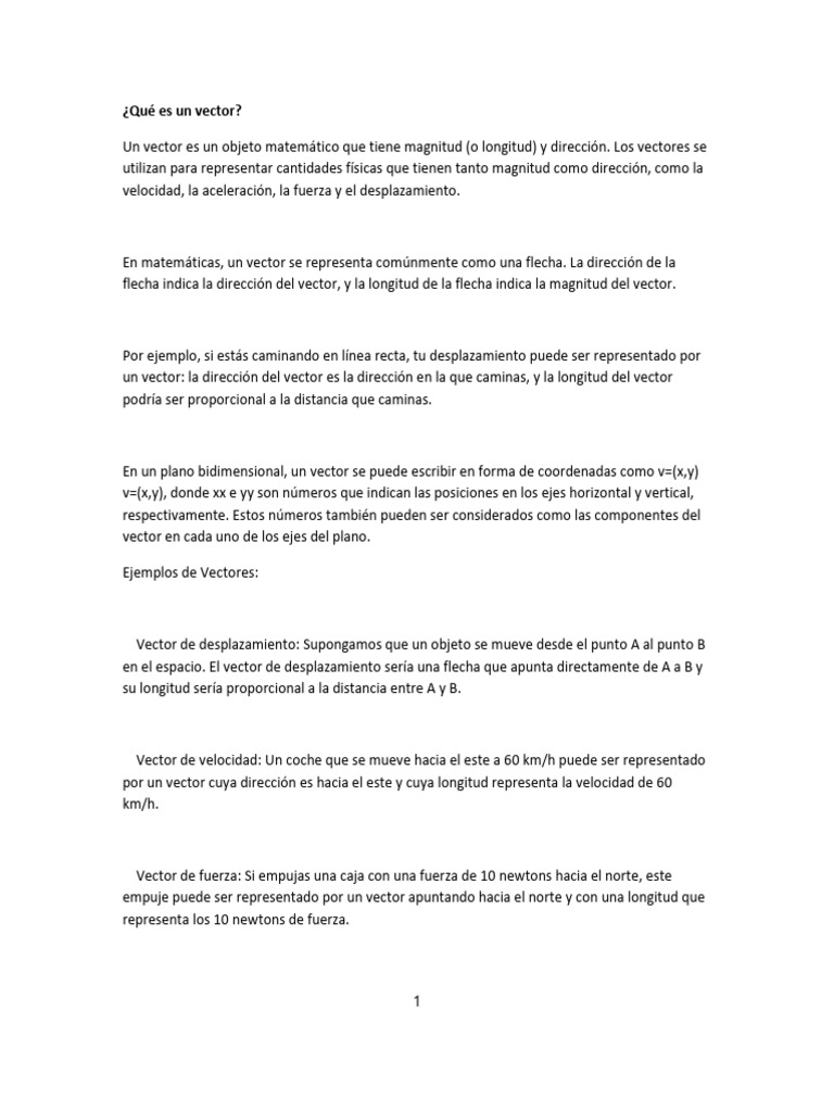 Que Es Un Vector Pdf Vector Euclidiano Longitud