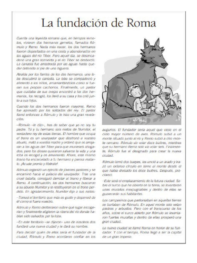 Lectura La Fundacion de Roma-Preguntas | PDF