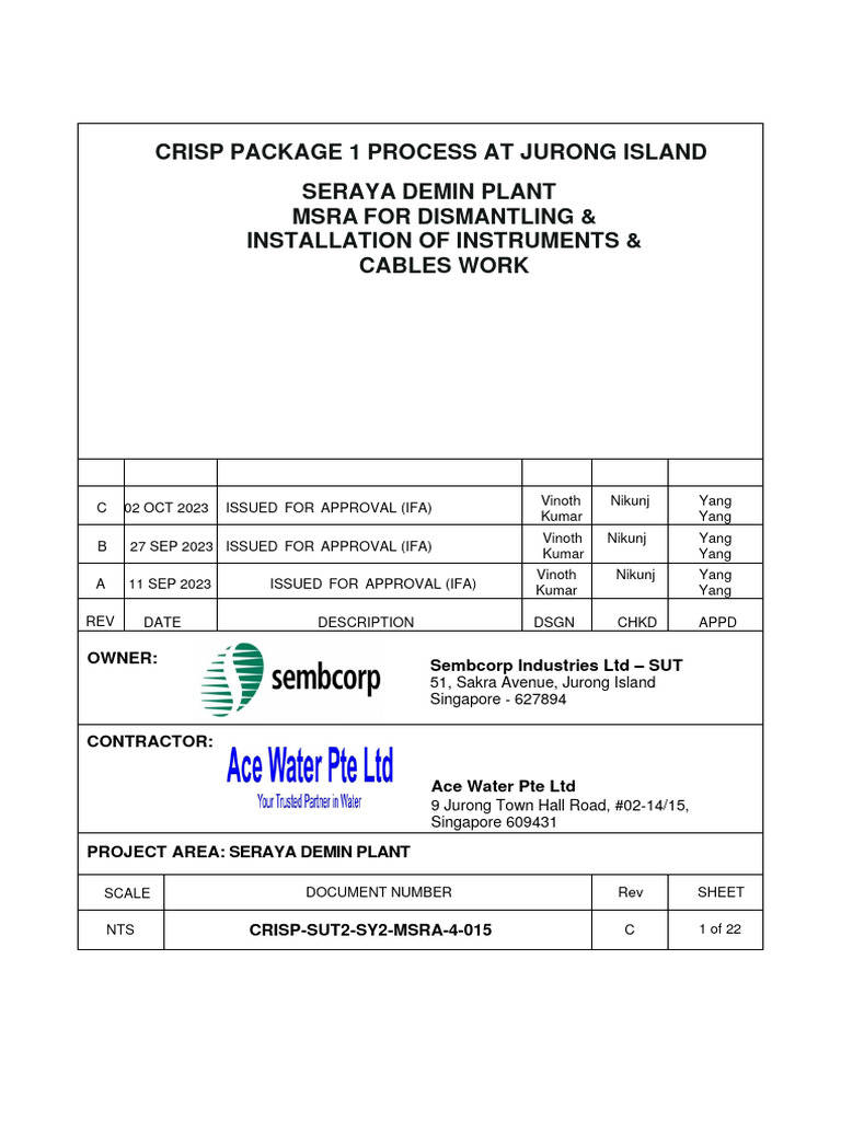 CRISP-SUT2-SY2-MSRA-4-015 - RC - MSRA Instruments & Cables Dismantling ...