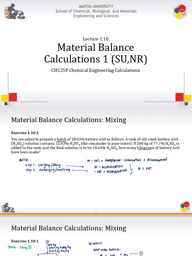 Material Balance Exercises Overview | PDF | Gases | Ammonia