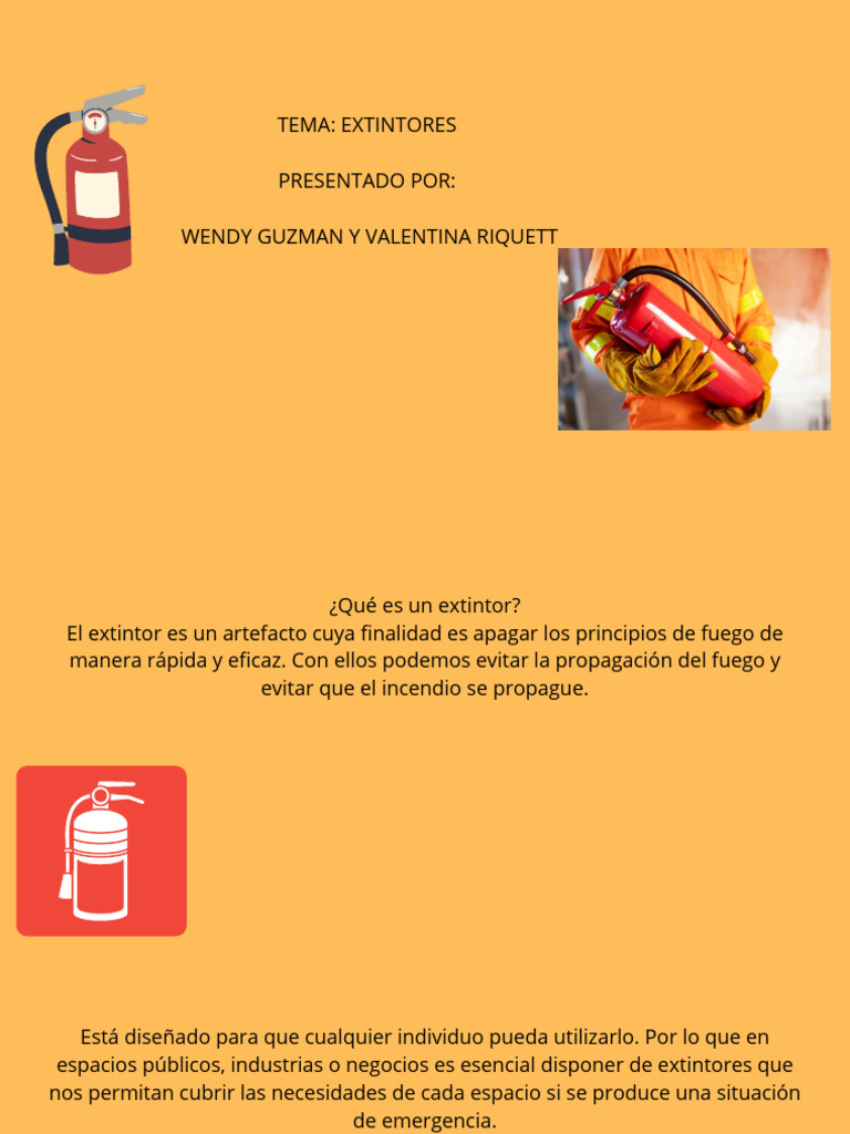 Tema Extintores Presentado Por Wendy Guzman y Valentina Riquett | PDF ...