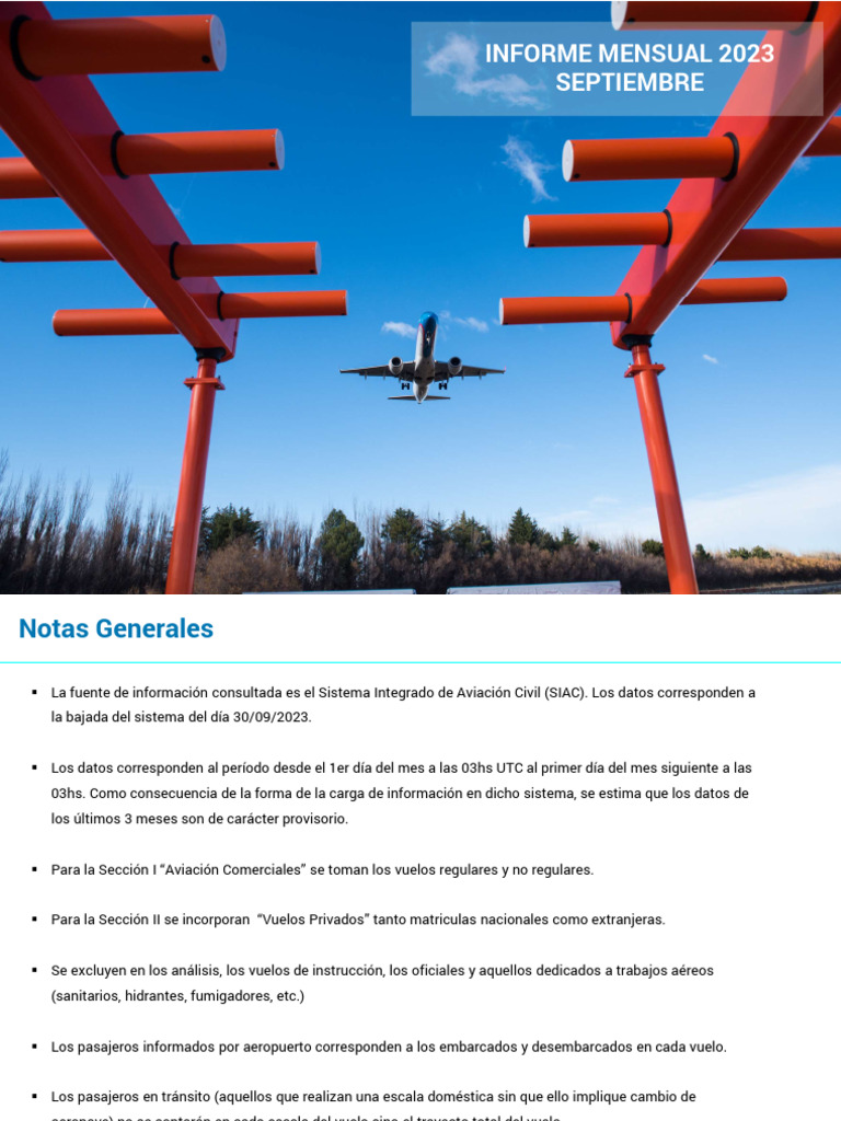 Informe Mensual 202309 | PDF | Aeropuerto | aerolíneas