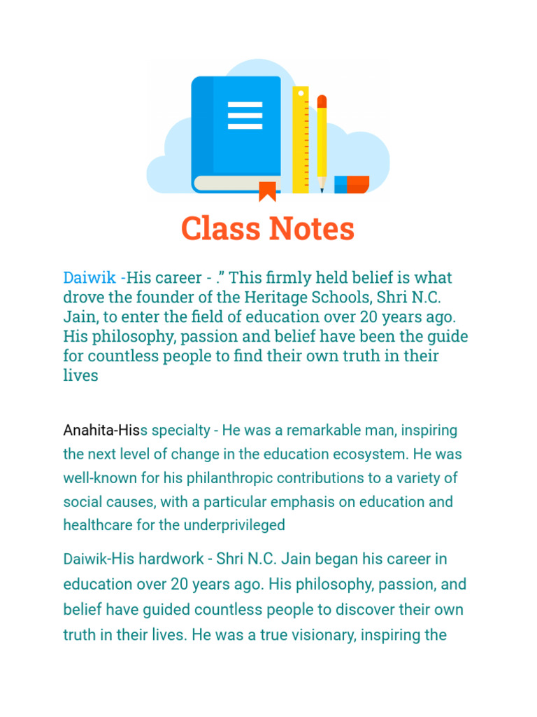 Class Notes | PDF Class Notes | PDF