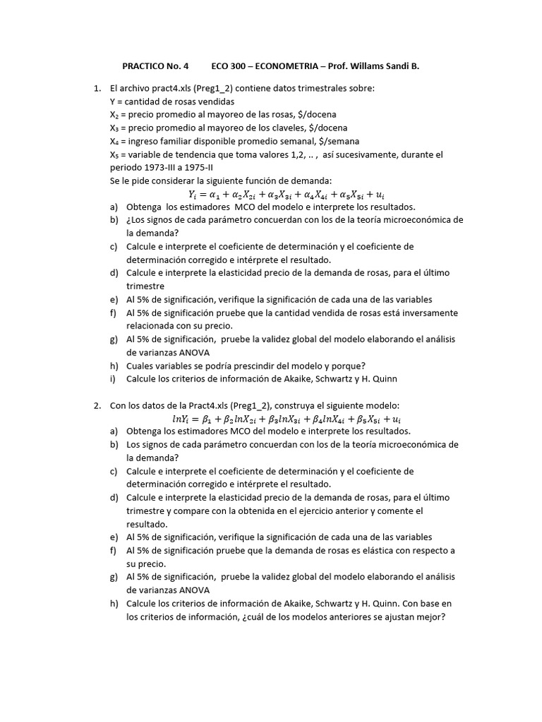 Eco300IC Pract4 | PDF | Análisis de variación | Econometría