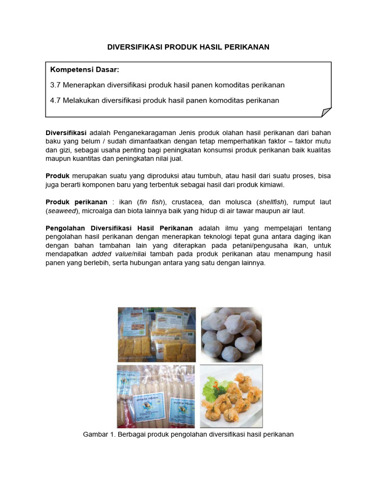 Diversifikasi Produk Hasil Perikanan | PDF