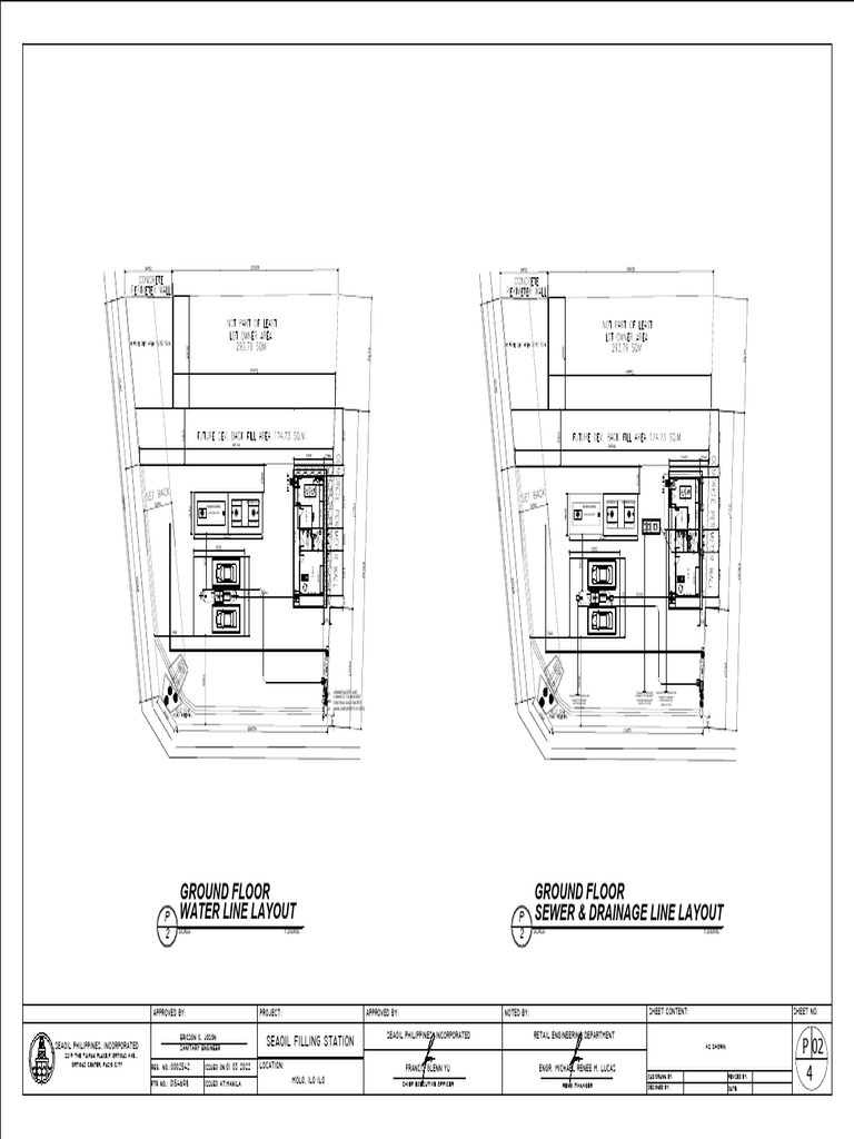Ground Floor Water Line Layout Ground Floor Sewer & Drainage Line ...