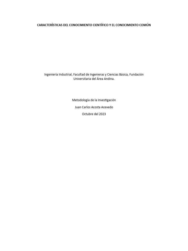 Características Del Conocimiento Científico y El Conocimiento Común ...