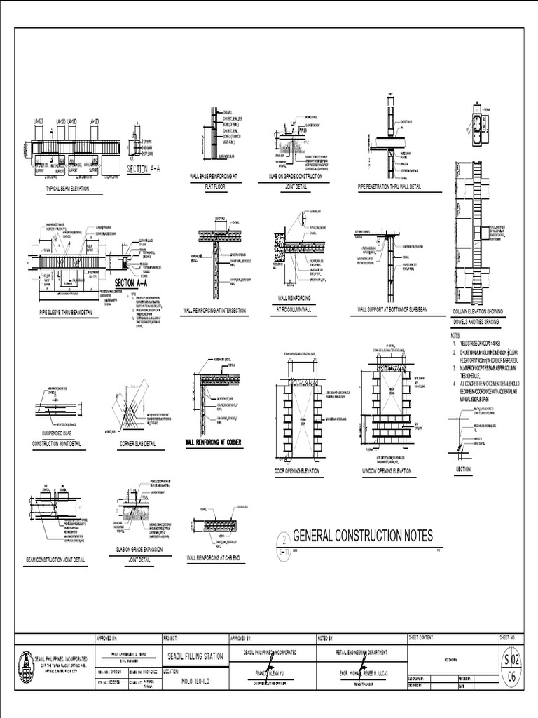 General Construction Notes: Seaoil Filling Station | PDF | Materials ...