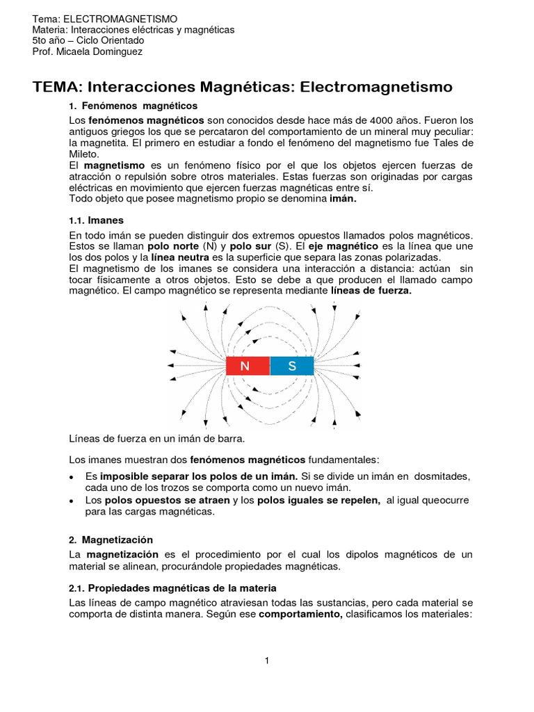 Magnetismo GUIA INICIAL ACTIVIDADES | PDF | Imán | Magnetismo