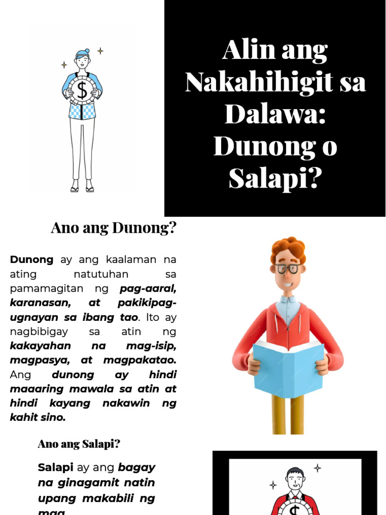 8 Aralin 2 Alin Ang Nakahihigit Sa Dalawa (Dunong o Salapi) PPTX 8 | PDF