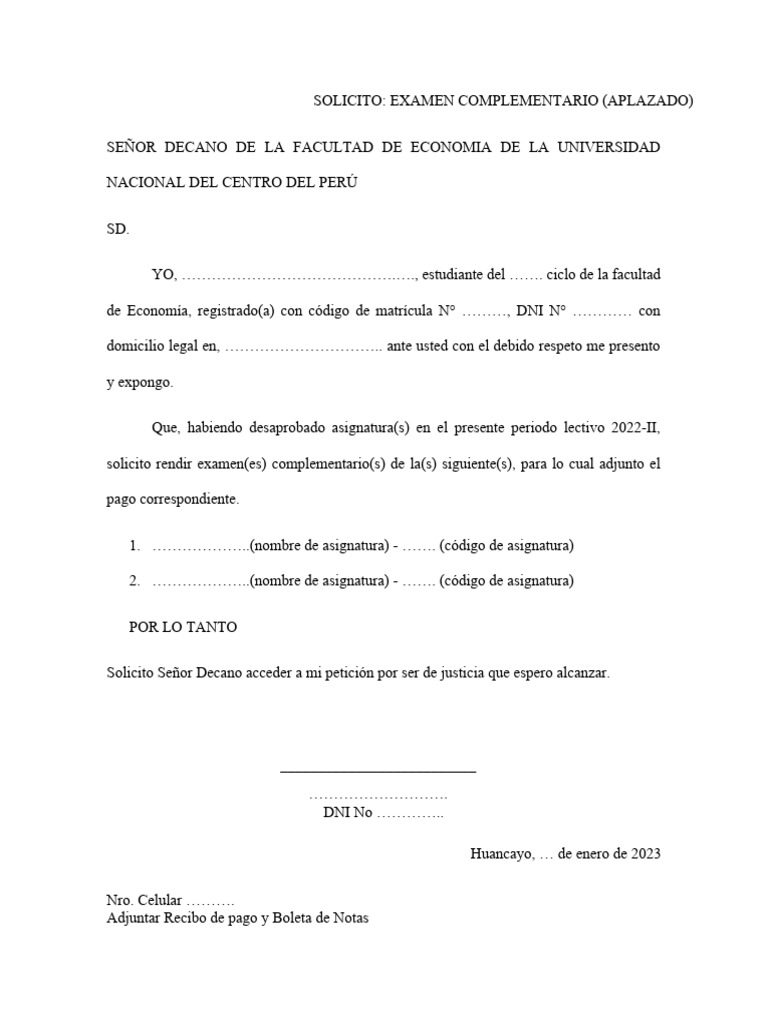 Modelo Solicitud | PDF