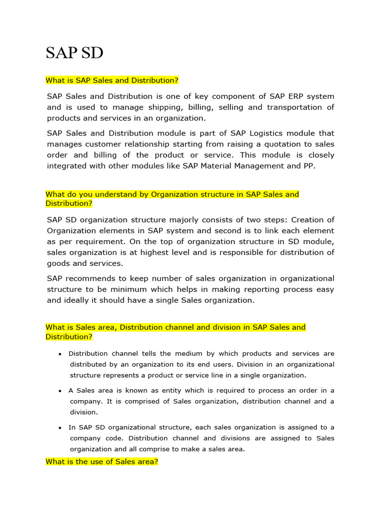SAP SD Questions and Answers | PDF | Sales | Pricing