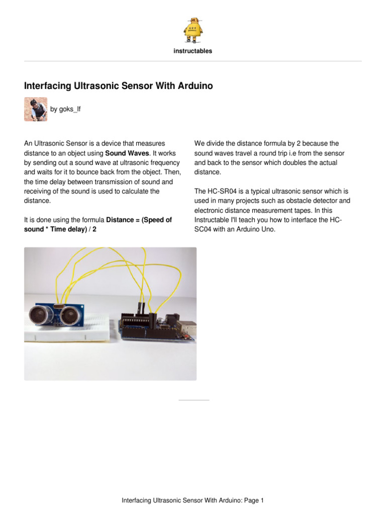 Ultrsonic Sensor | PDF | Arduino | Sensor