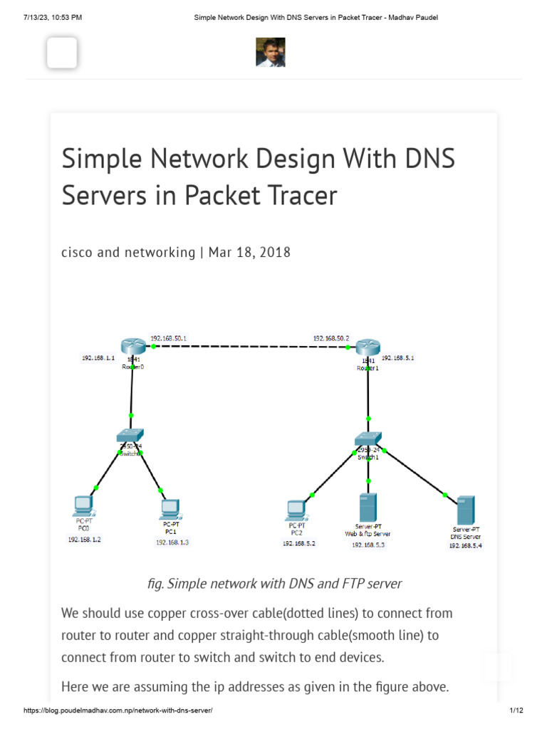Simple Network Design With DNS Servers in Packet Tracer - Madhav Paudel | PDF | File Transfer ...