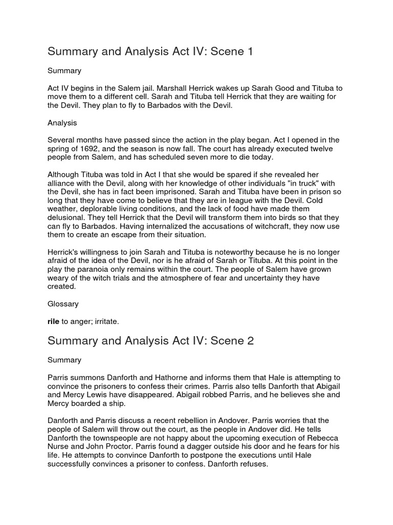 American Literature Unit 2 Section 18 The Crucible Act 4 | PDF | Law ...