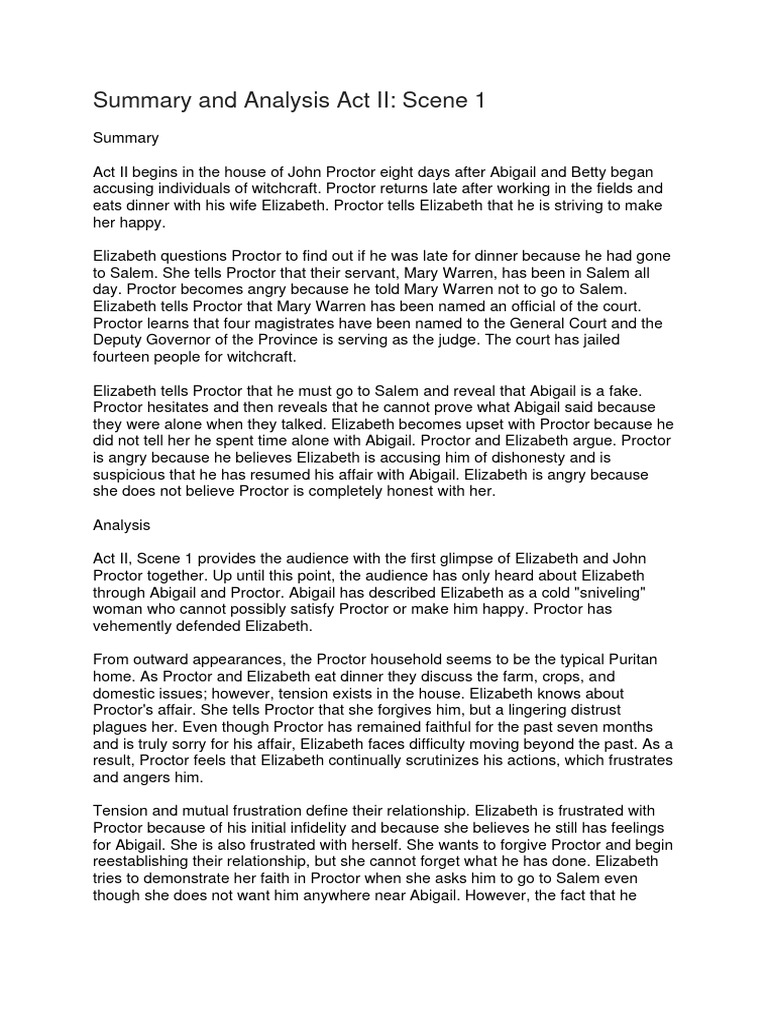 American Literature Unit 2 Section 16 The Crucible Act 2 | PDF | Witchcraft