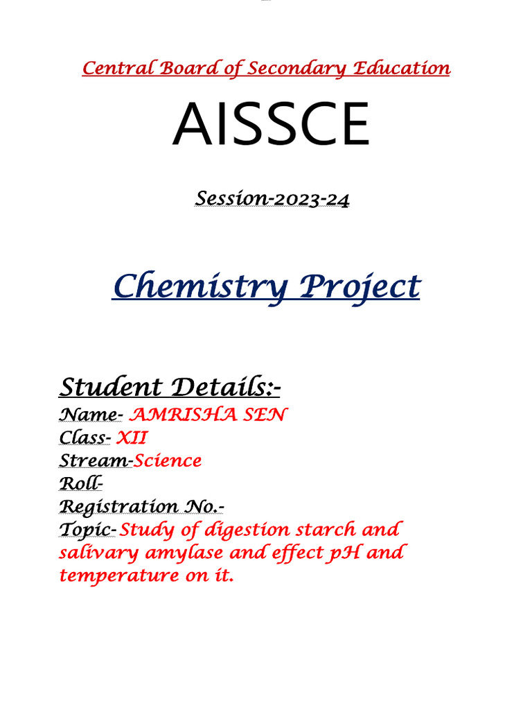 Chemistry Project (A) | PDF | Physical Sciences | Chemistry