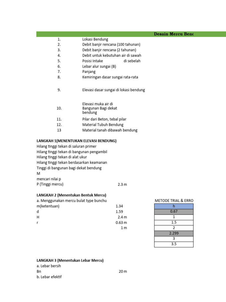 Perancangan Mercu Bendung 2 | PDF
