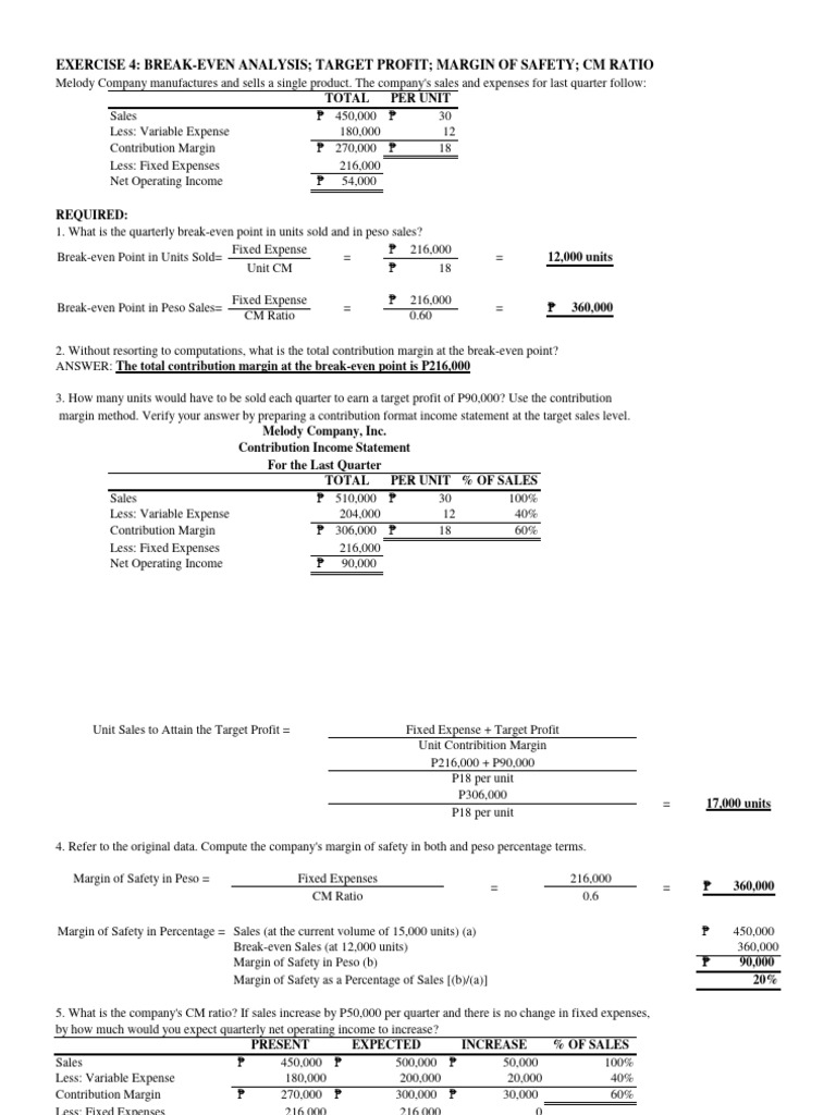 4 Chapter 7-Cost Volume-Profit Relationship and Break-Even Analysis | PDF | Economies ...