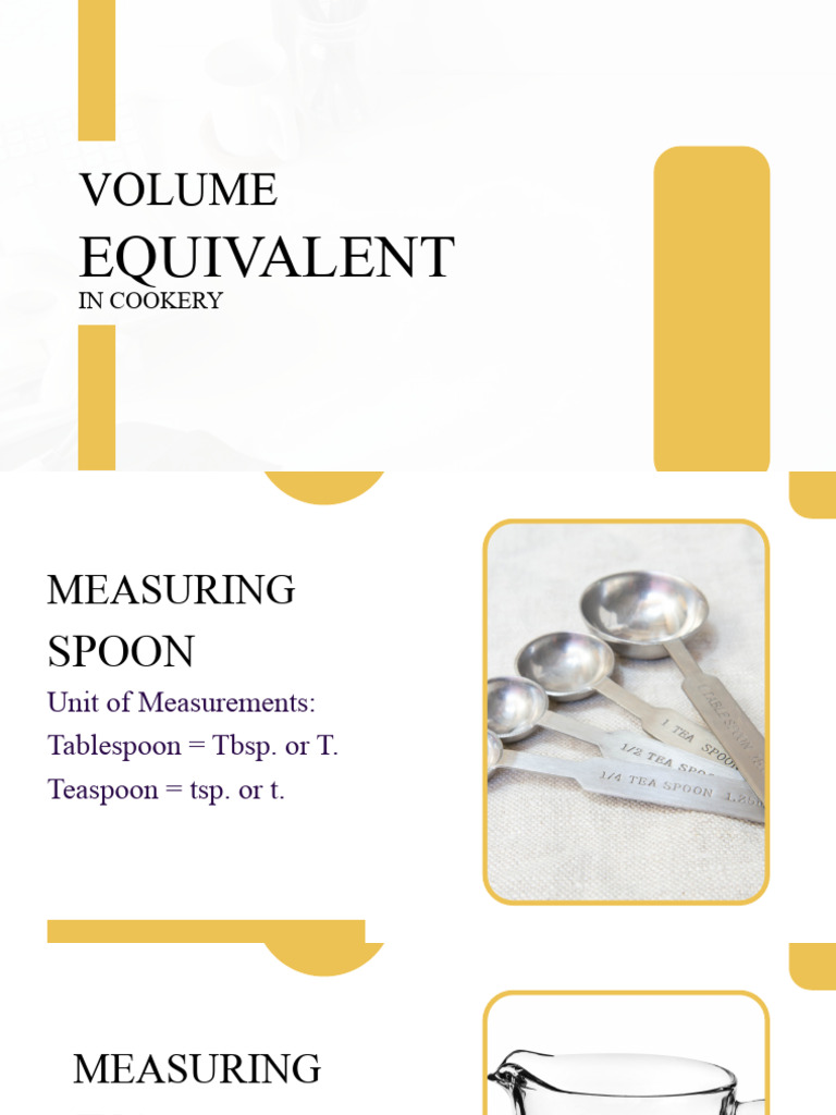 Lesson 6 Measurement Equivalent | PDF | Cooking, Food & Wine | Science ...