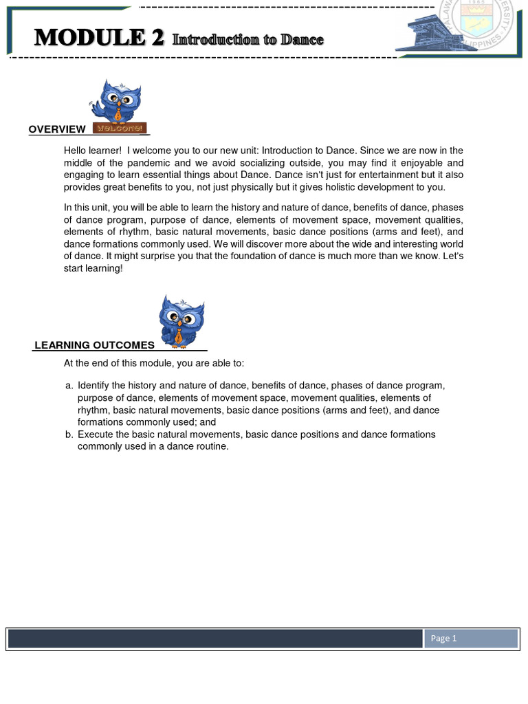 Pathfit 3 Unit 2 Introduction To Dance 1 | PDF | Dances | Physical Fitness