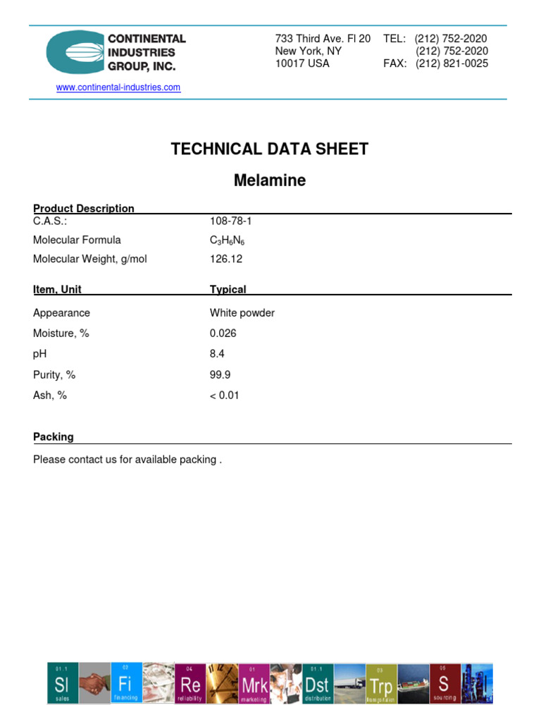 Melamine Powder-TDS | PDF