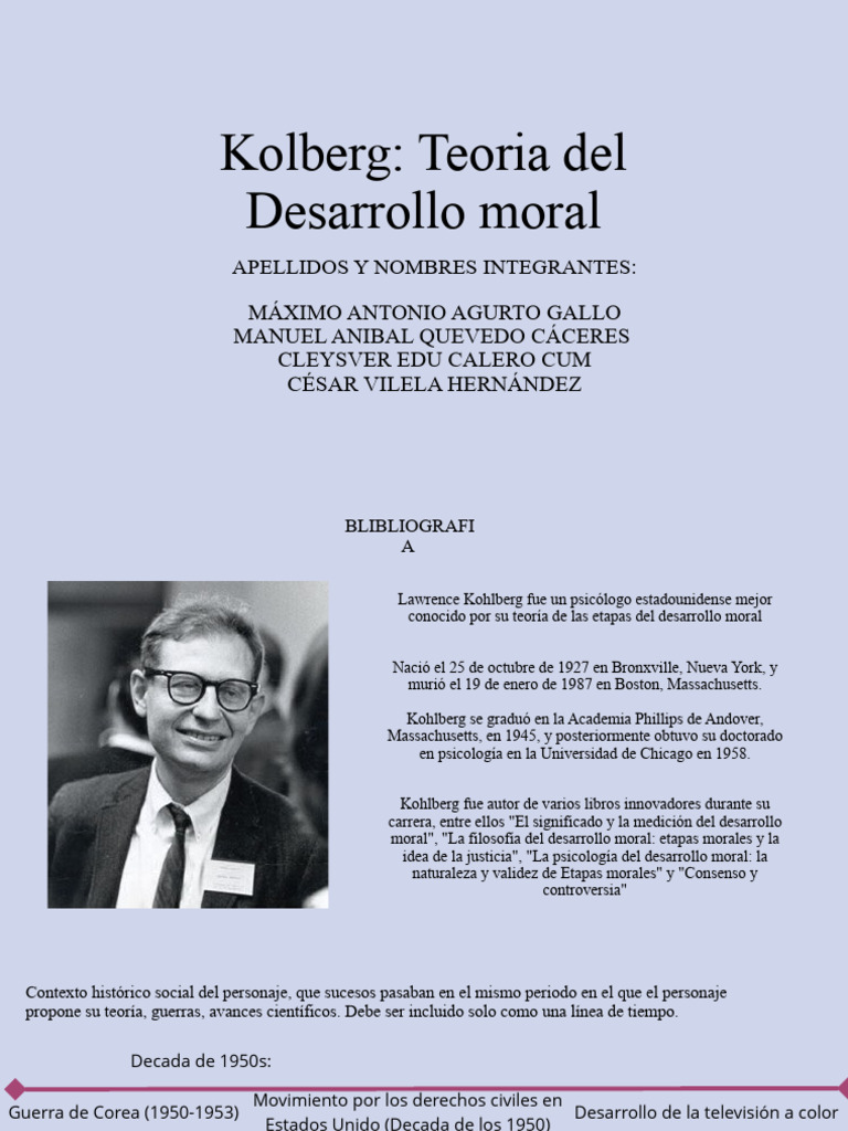 Teoría del Desarrollo Moral de Kohlberg | PDF | Moralidad | Ciencias ...