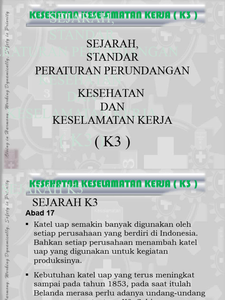 Sejarah Standar Peraturan k3 | PDF