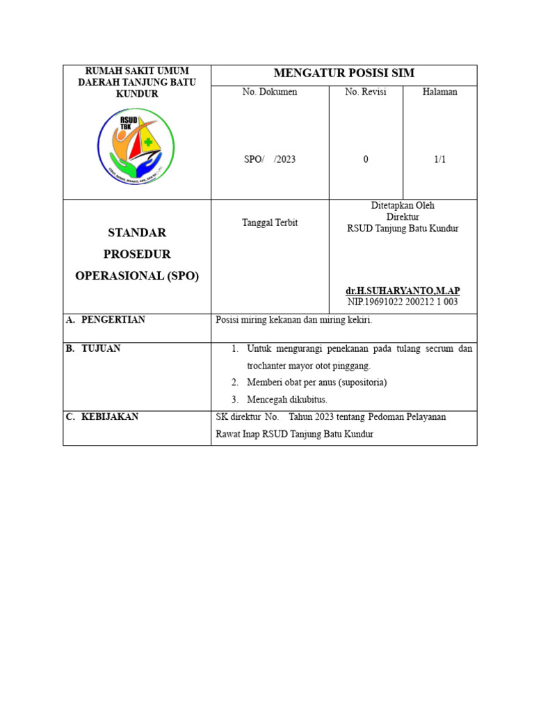 Sop Posisi Sim | PDF