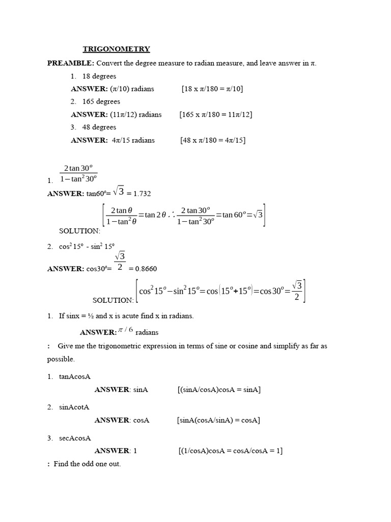 Trigonometry | PDF | Geometry | Elementary Mathematics
