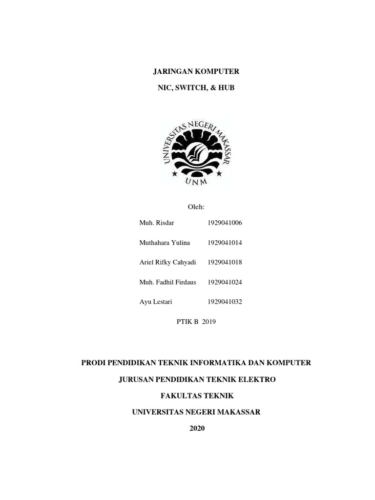 Komponen Jaringan: NIC, Switch, dan Hub | PDF