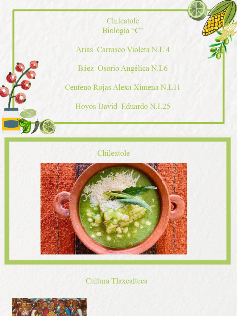 Chileatole: Manjar Tlaxcalteca Nutritivo | PDF | gordo | Alimentos
