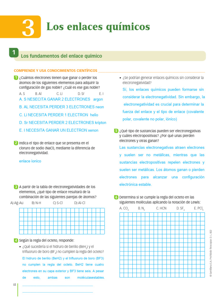 3RA UNIDAD Los Enlaces Quimicos - CompressPdf | PDF | Enlace covalente ...