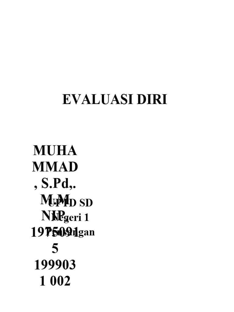 Evaluasi Diri | PDF