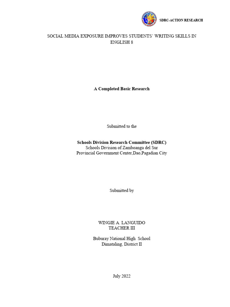 Dimataling 2 Languido T.L English Final Hardbound | PDF | Statistics | Social Media