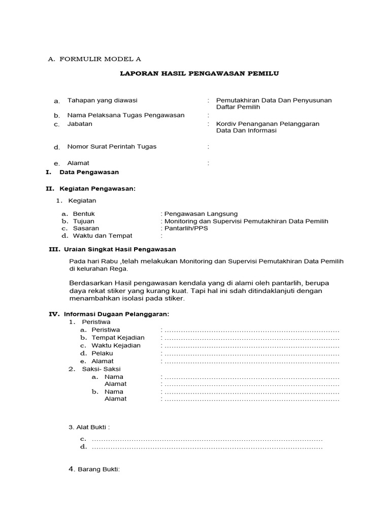 Laporan Pengawasan Pemilu: Pemutakhiran Data Pemilih | PDF