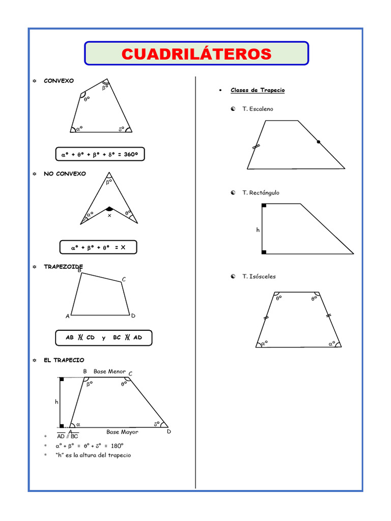 CUADRILÁTEROS | PDF | Geometría Elemental | Formas geométricas