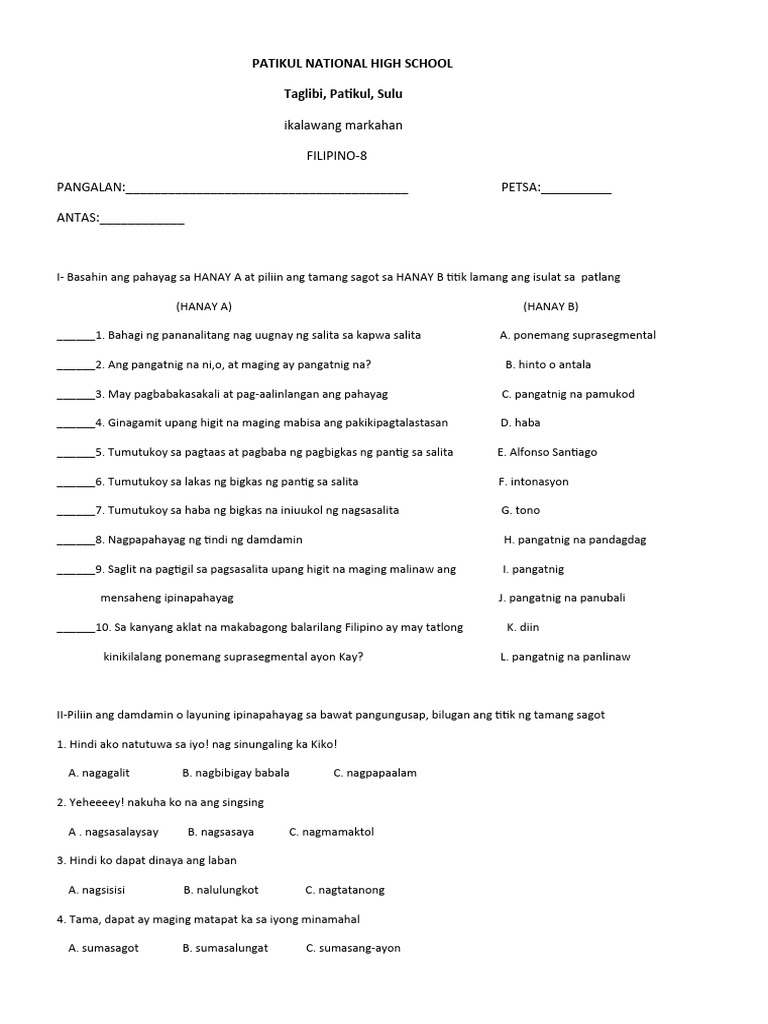 2nd Grading | PDF