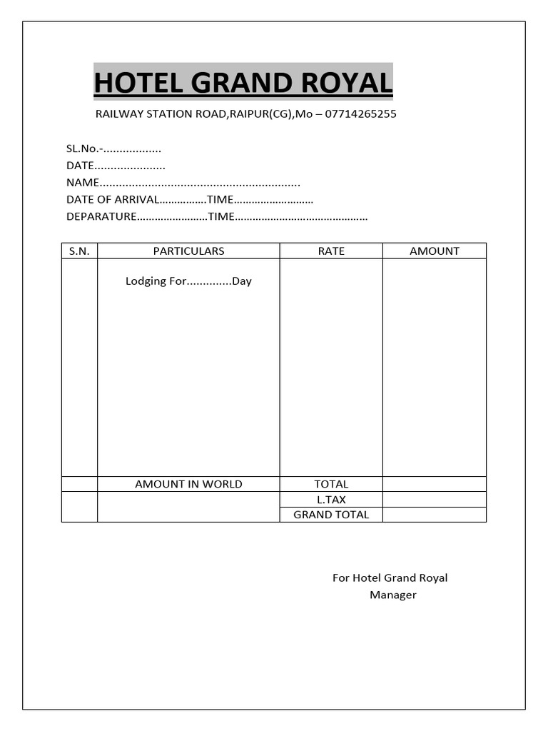 Hotel Grand Royal, Raipur | PDF | Technology & Engineering