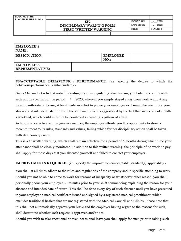 07 Nov 23, First WW, Example For Awol | PDF | Employment | Government