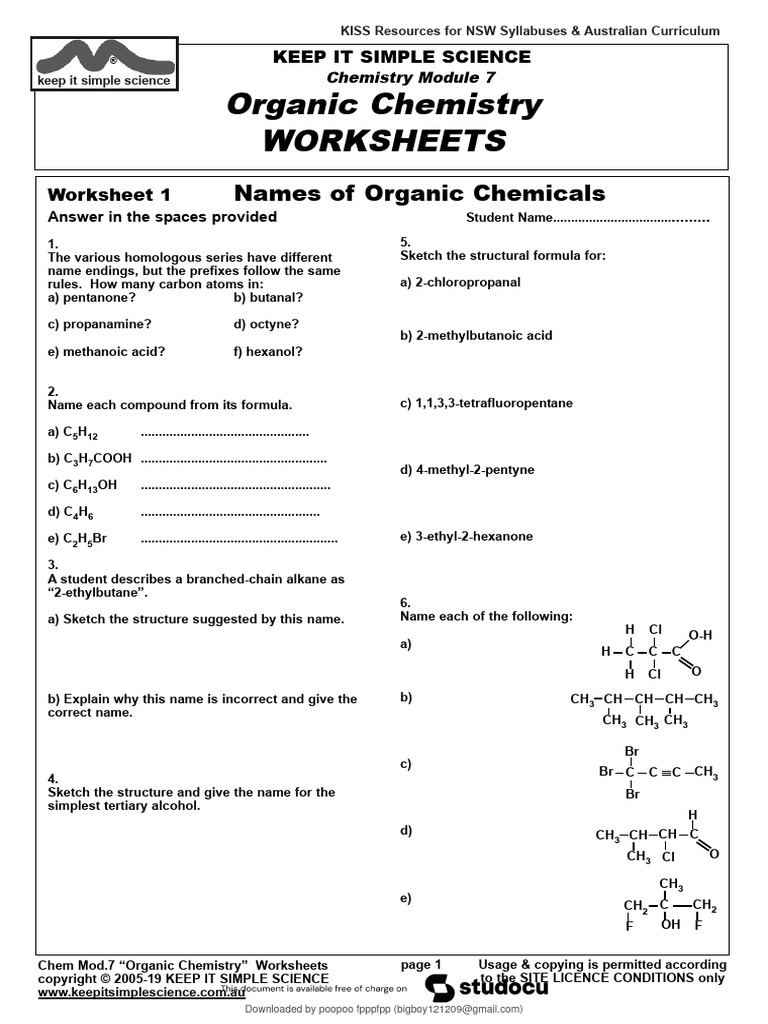 Copy of 3. Module 7 KISS Notes [HSC Chemistry] | PDF | Alkene | Alkane