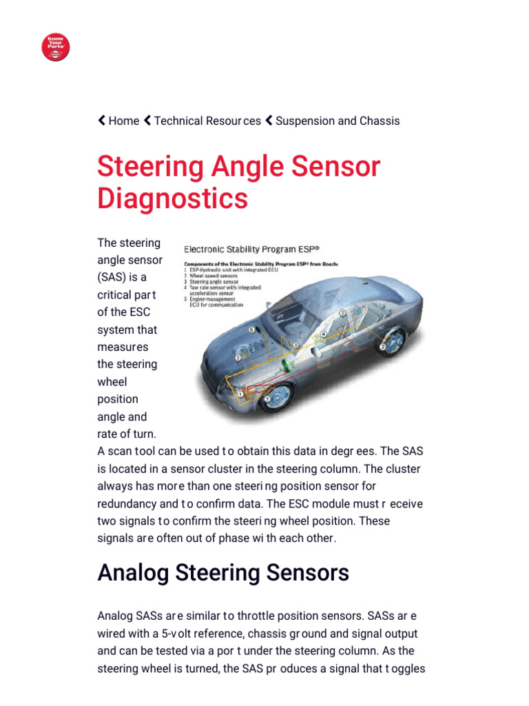 Steering Angle Sensor Diagnostics Guide | PDF | Sensor | Manufactured Goods