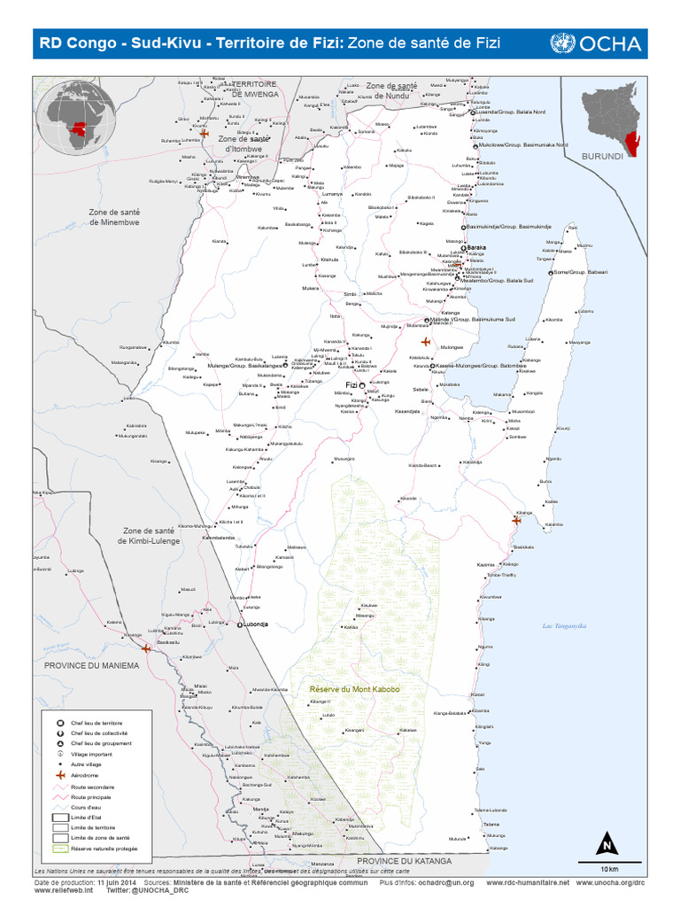 Fizi Health Zone Map - RD Congo | PDF