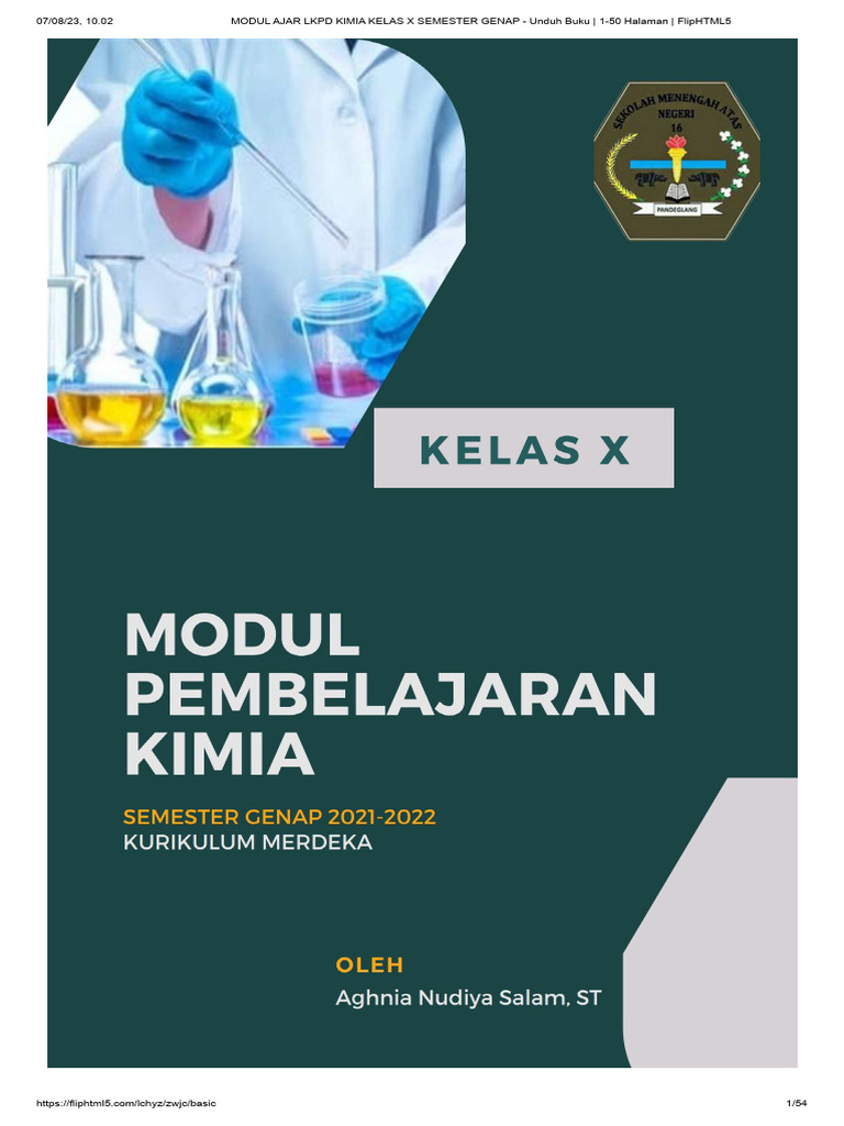 MODUL AJAR LKPD KIMIA KELAS X SEMESTER GENAP - Unduh Buku - 1-50 Halaman - FlipHTML5 | PDF ...