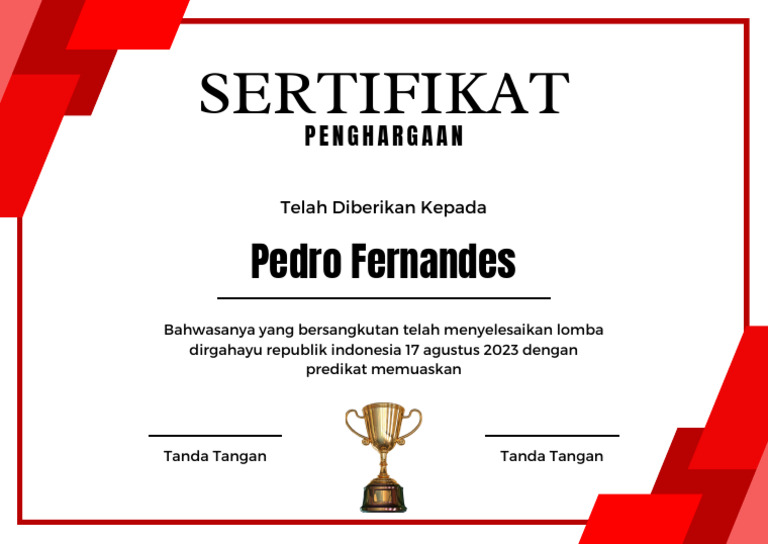 Merah Dan Putih Modern Penghargaan Lomba Kemerdekaan Indonesia ...