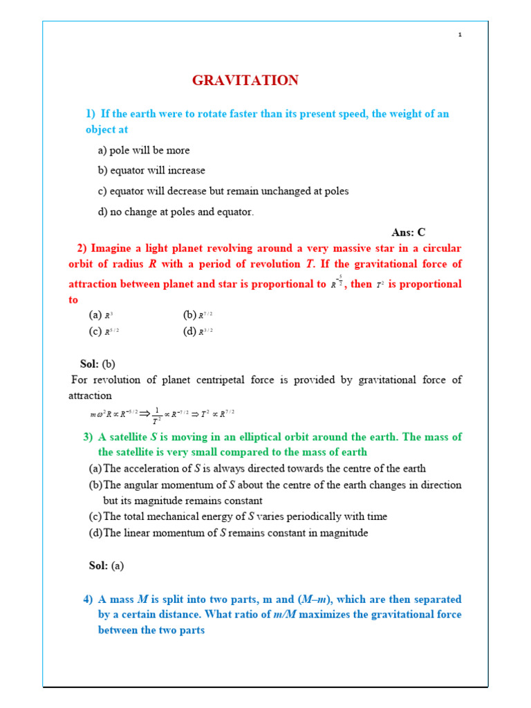Gravitaion | PDF | Orbit | Acceleration